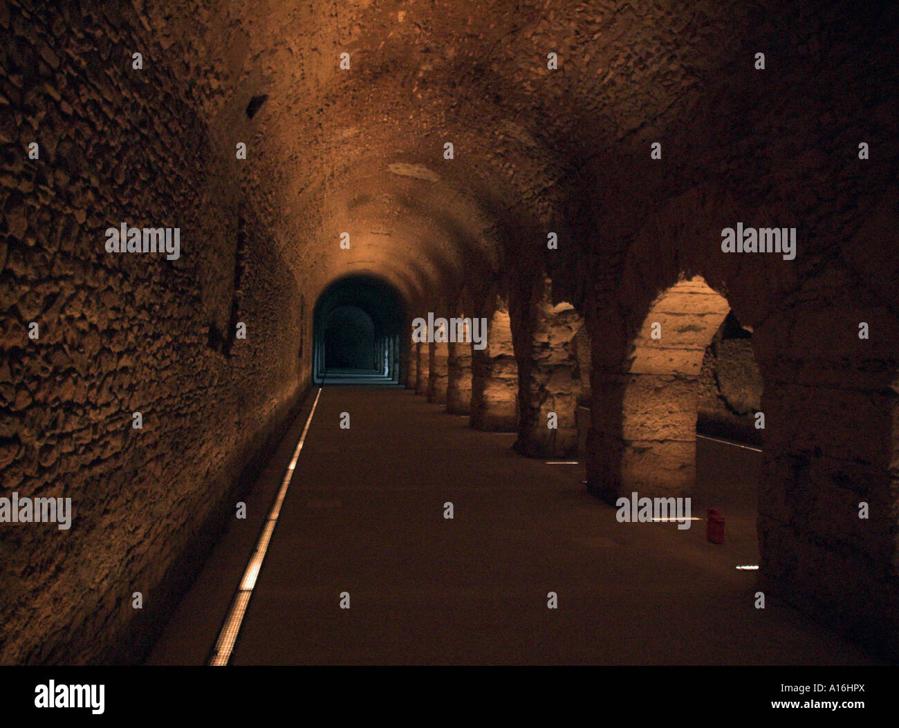 The catacombs of the old Roman town under the modern Italian town of ...