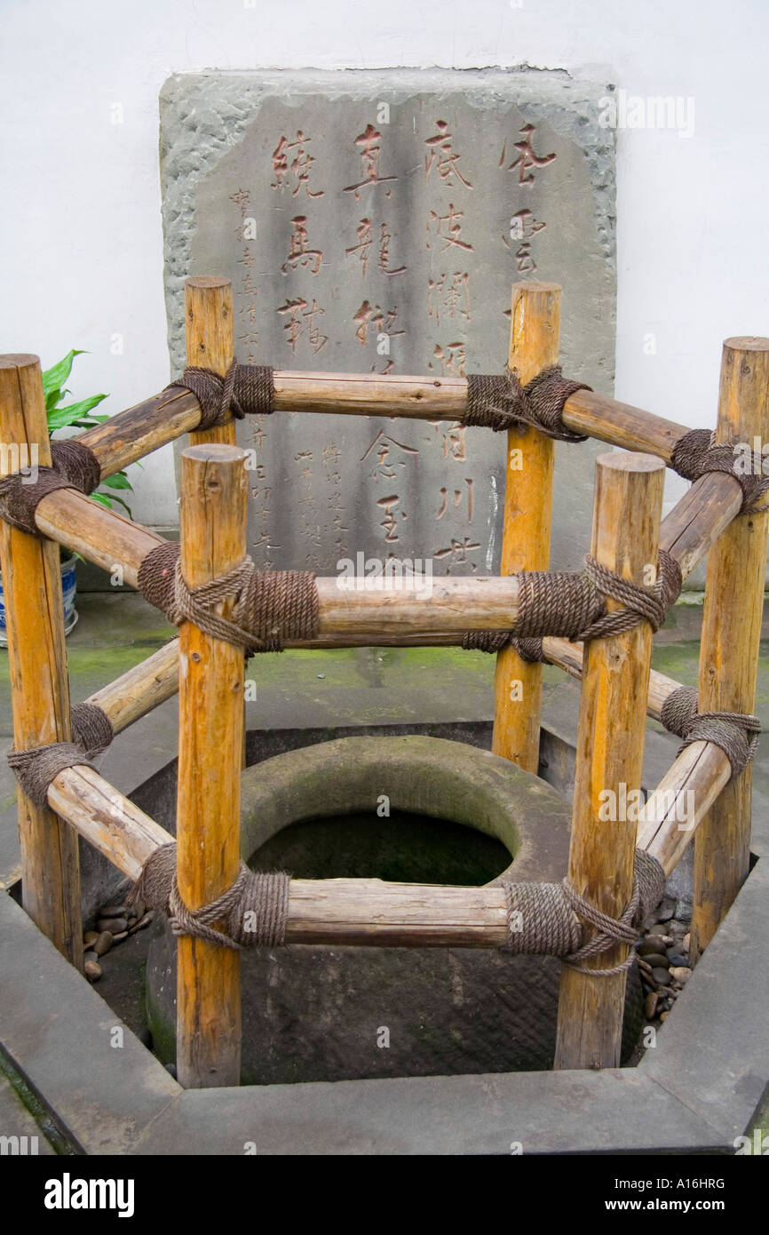 An ancient water well in the former residence of a prominent Chinese ...