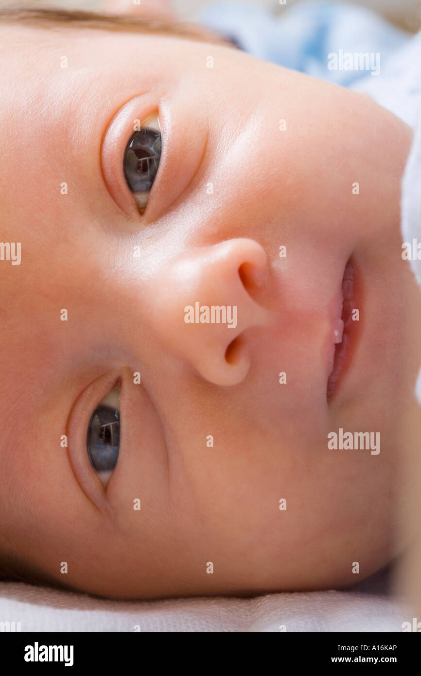 BABY BOY IN THE CRADLE Stock Photo - Alamy