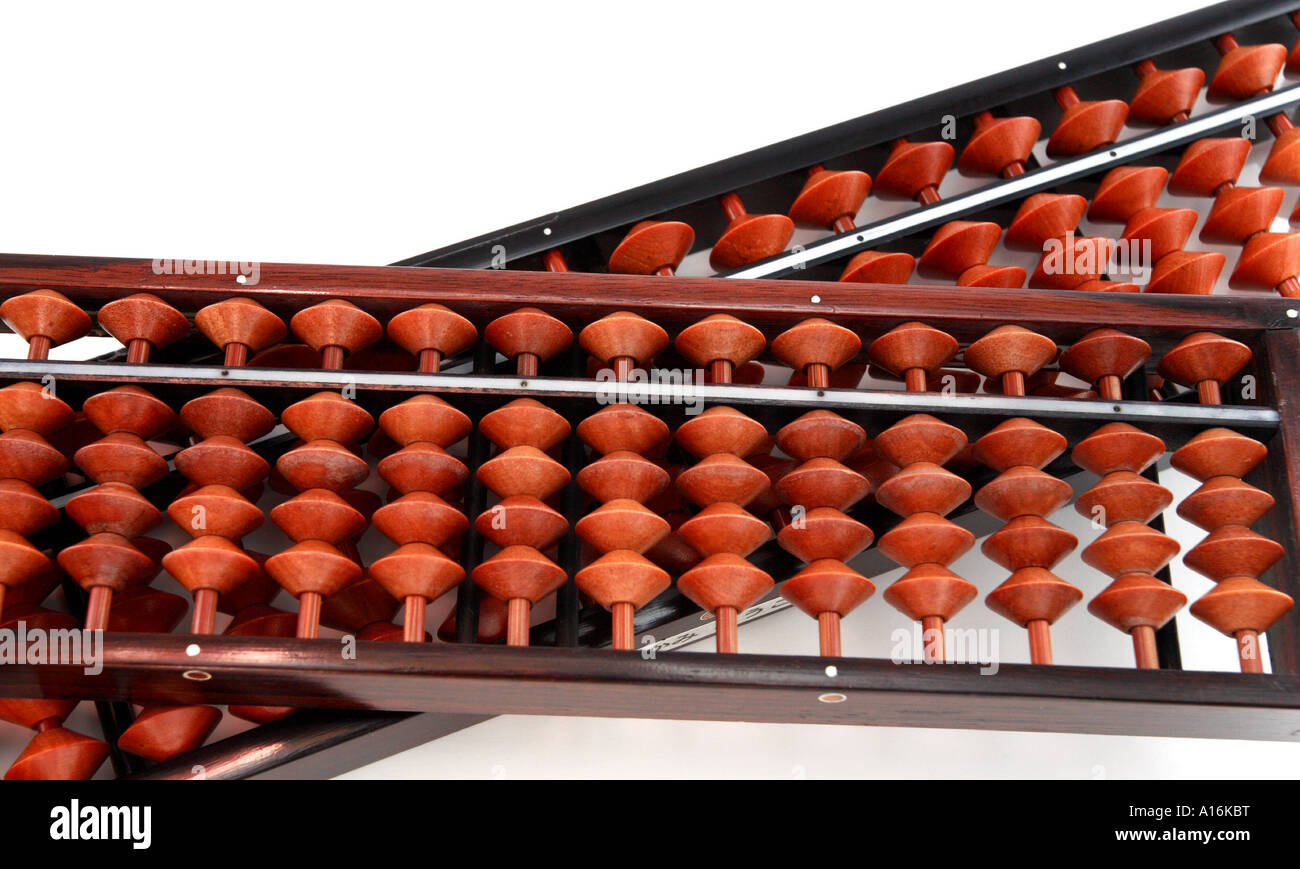 Two Japanese wooden abacus on a white background Stock Photo - Alamy