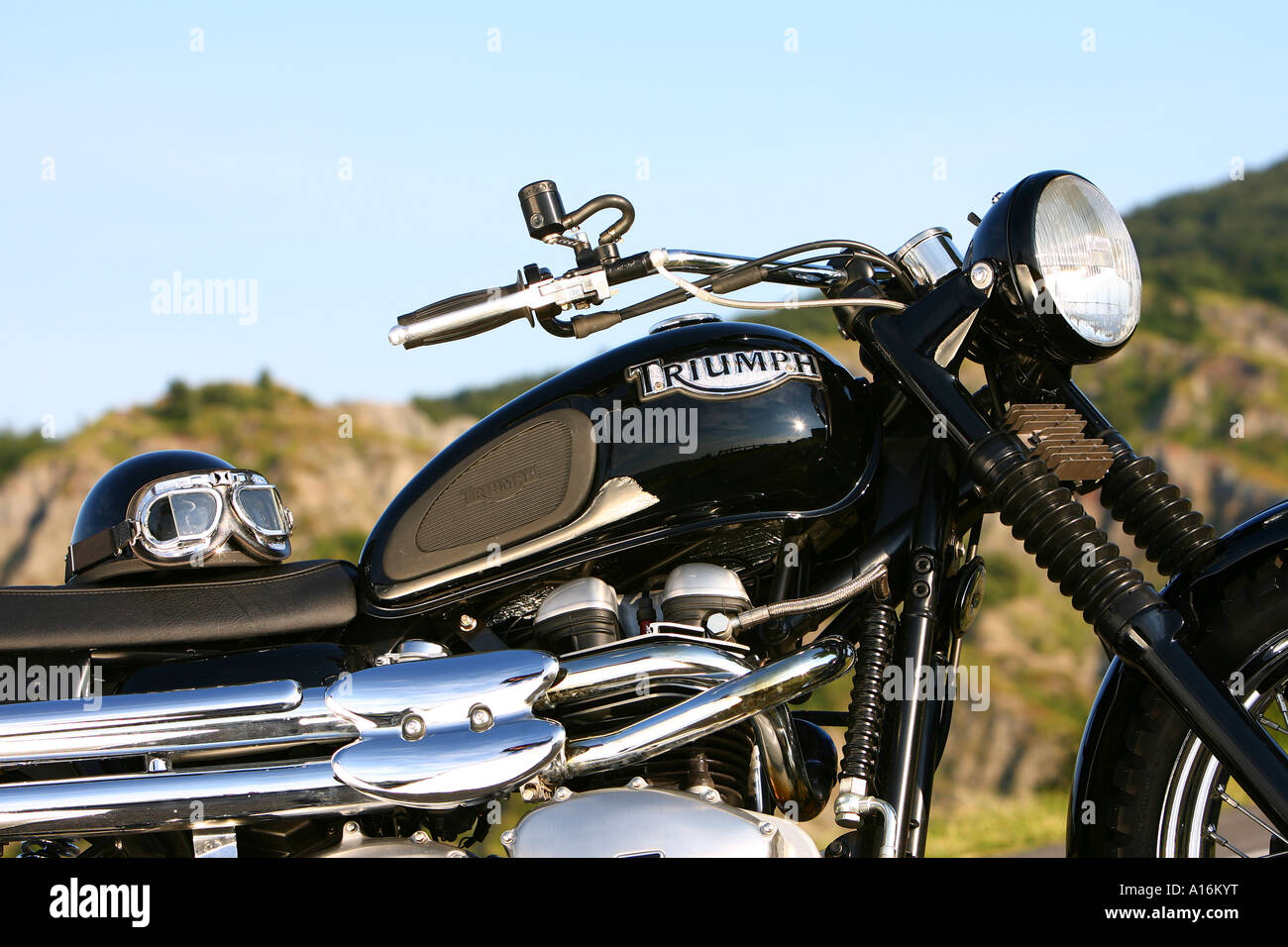 Triumph with helmet Stock Photo - Alamy
