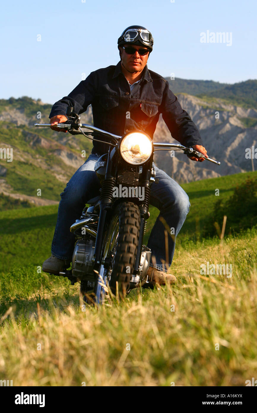 Triumph Rider in action Stock Photo - Alamy