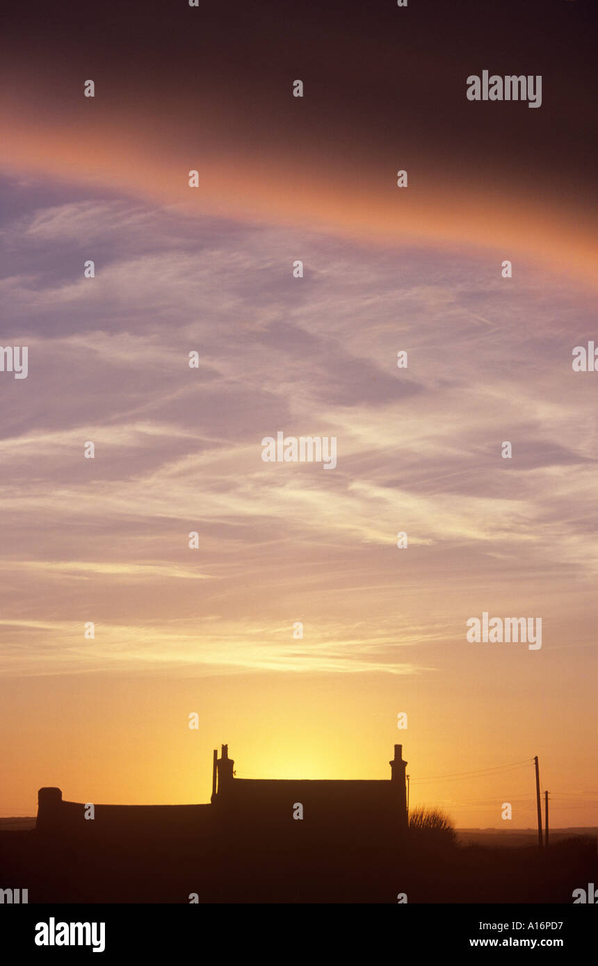 Sunset behind a deserted farmhouse, Anglesey Stock Photo - Alamy