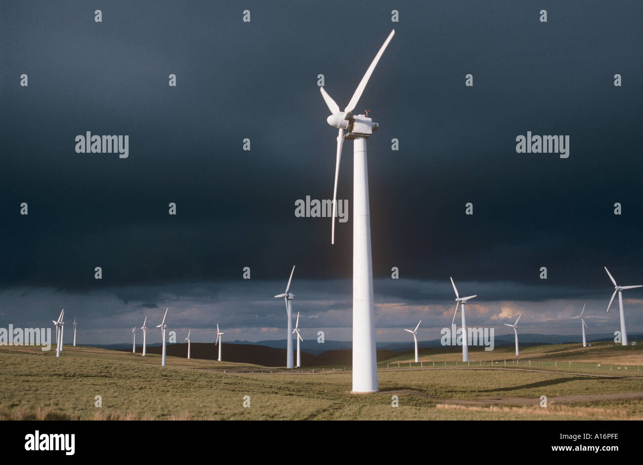 Wind turbine wales powys hi-res stock photography and images - Alamy