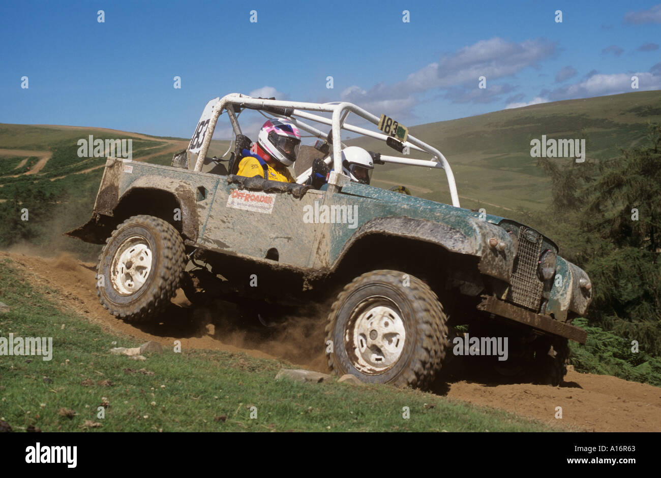 Land Rover competing in 4x4 offroad event Stock Photo - Alamy