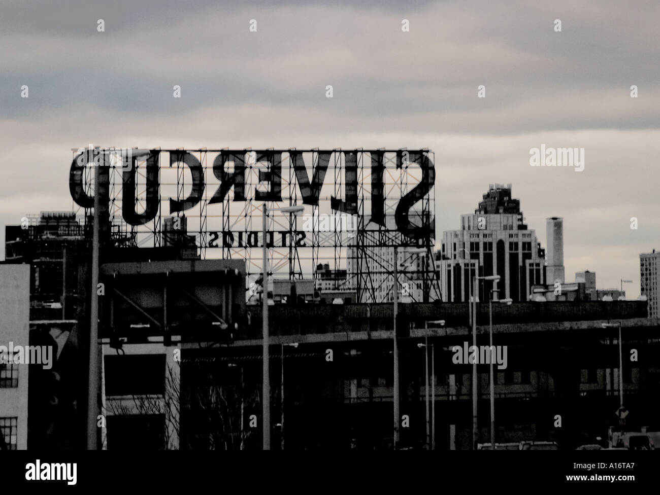 Silvercup studios sign from the rear in Long Island City NY low ...