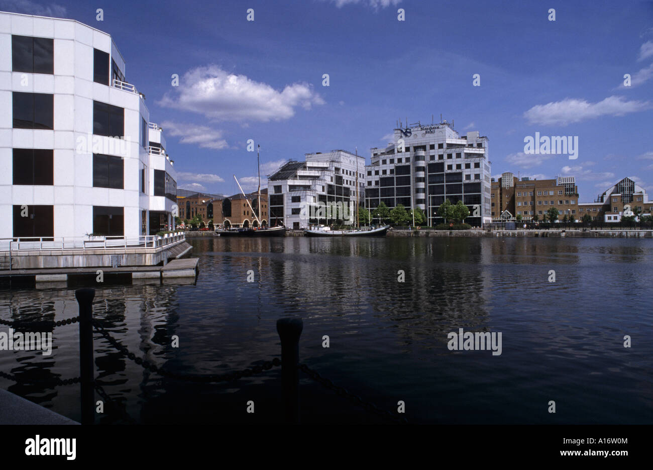 modern buildings and offices in Milwall Dock London Docklands England ...