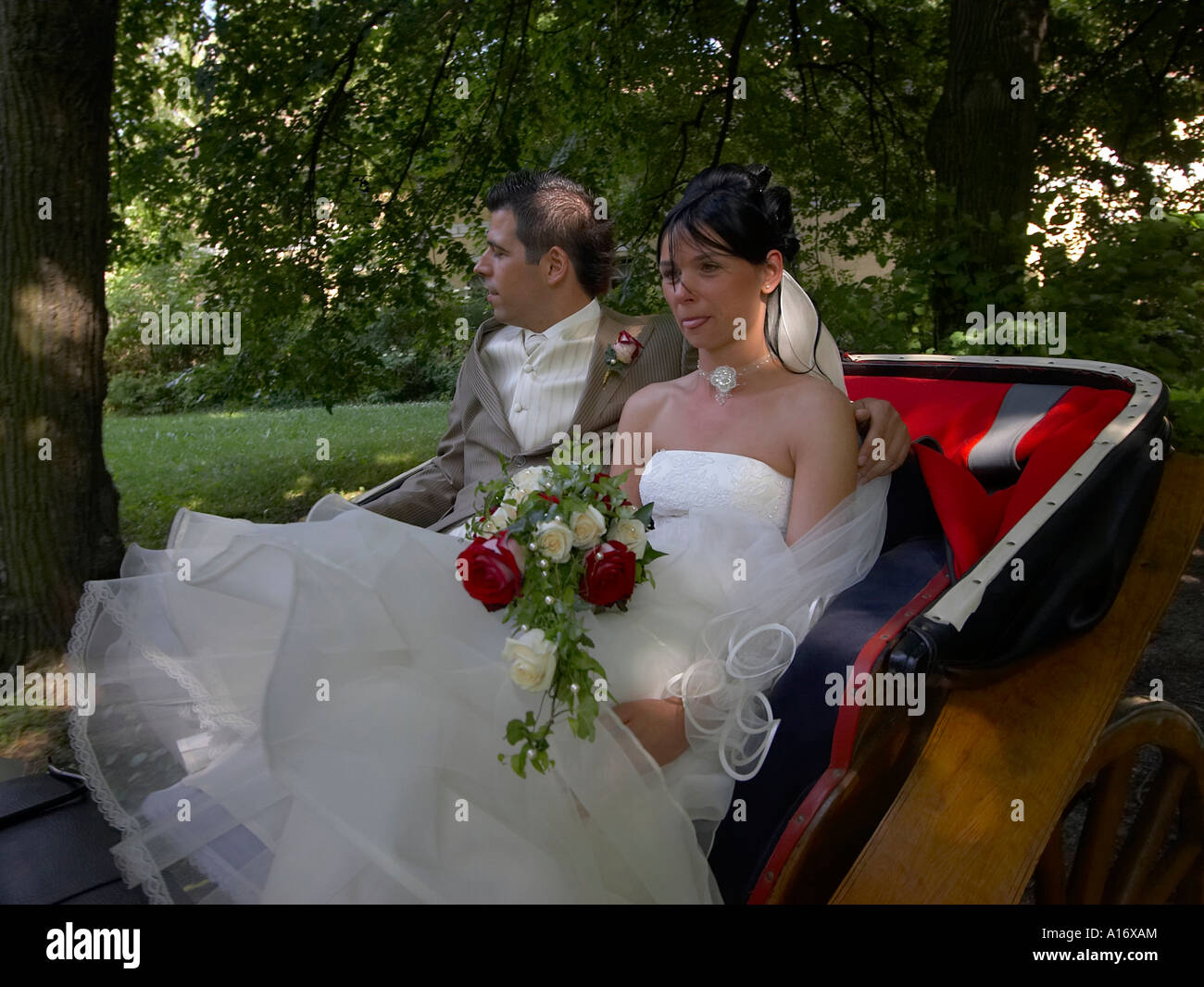 Bride And Groom In Carriage High Resolution Stock Photography and ...