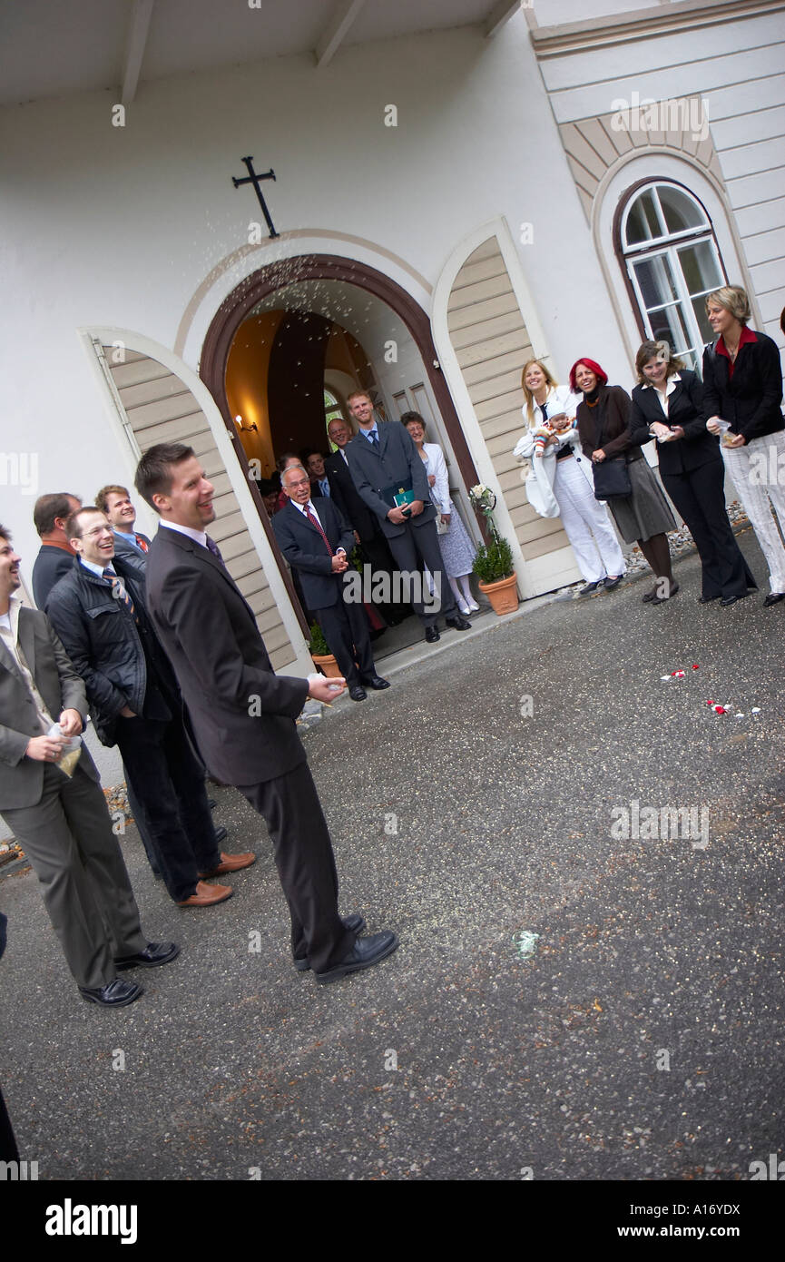 tradition of casting rice Stock Photo - Alamy