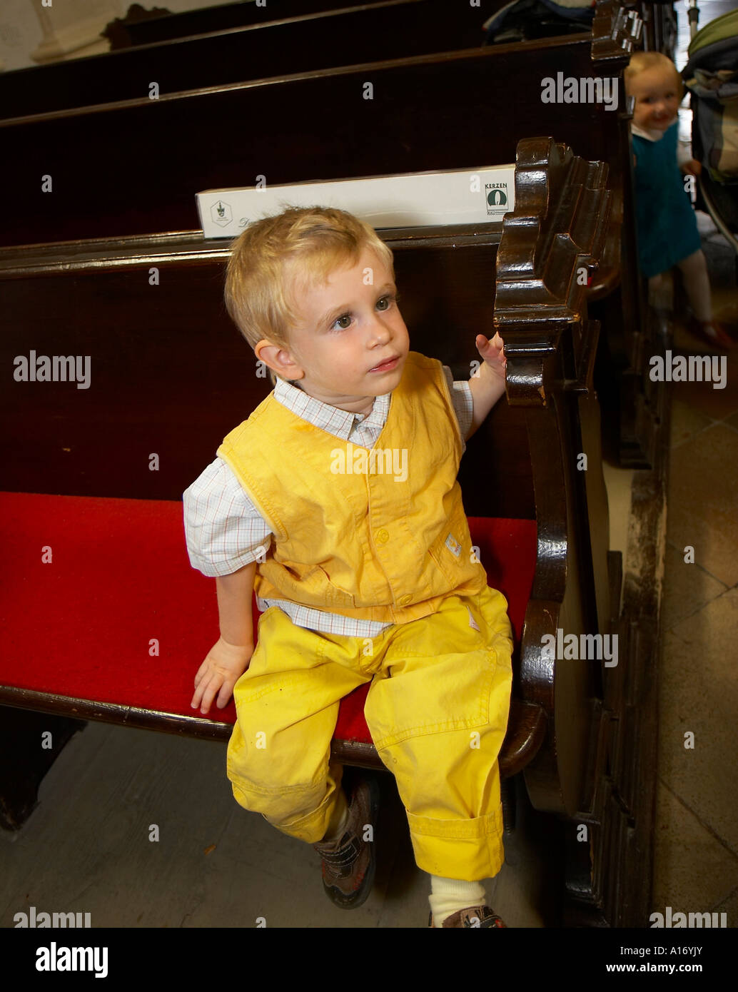 little boy in church Stock Photo - Alamy