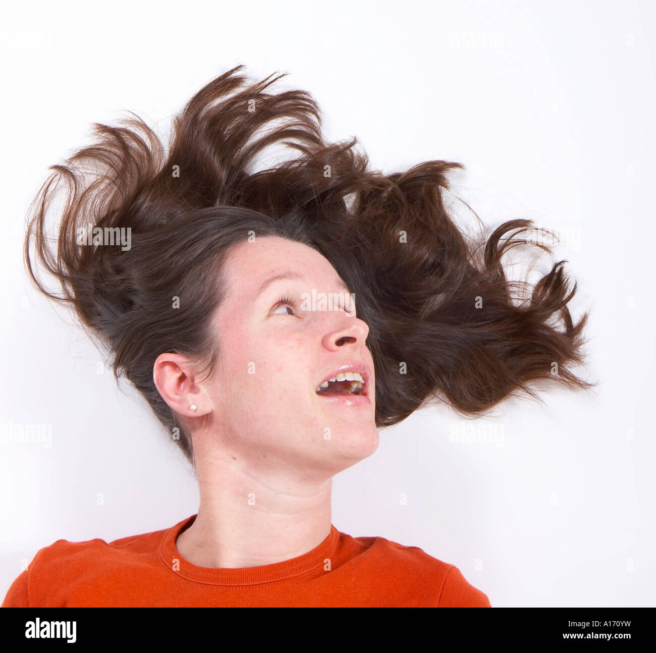 woman with flying hair Stock Photo - Alamy
