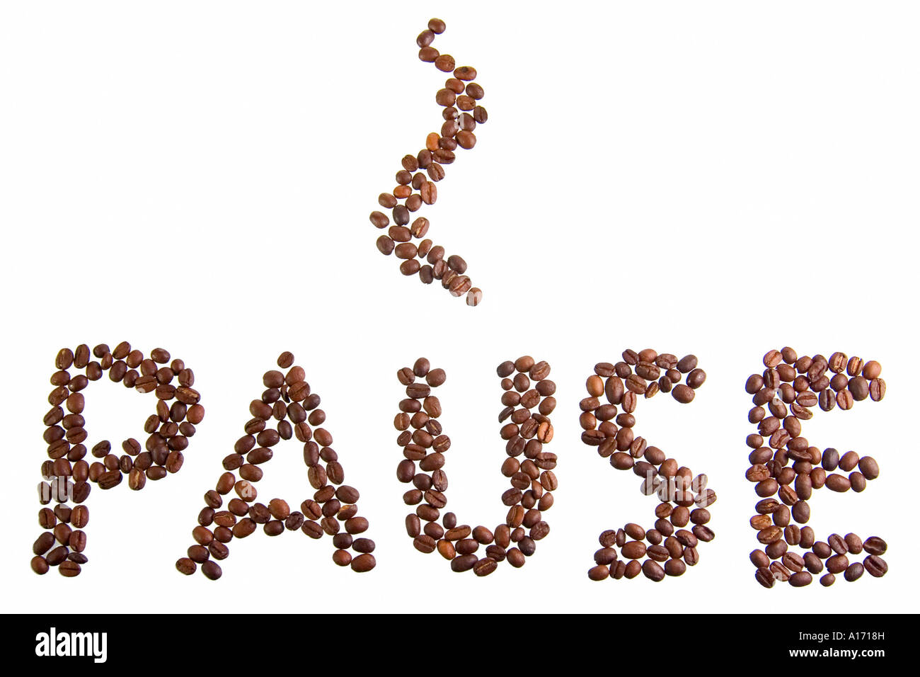 pause written with coffee beans Stock Photo - Alamy