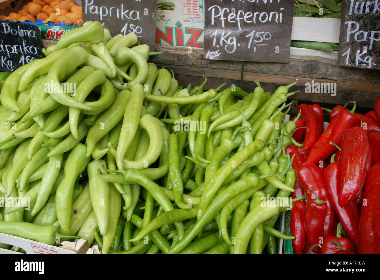 Paprikas and peppers Stock Photo - Alamy