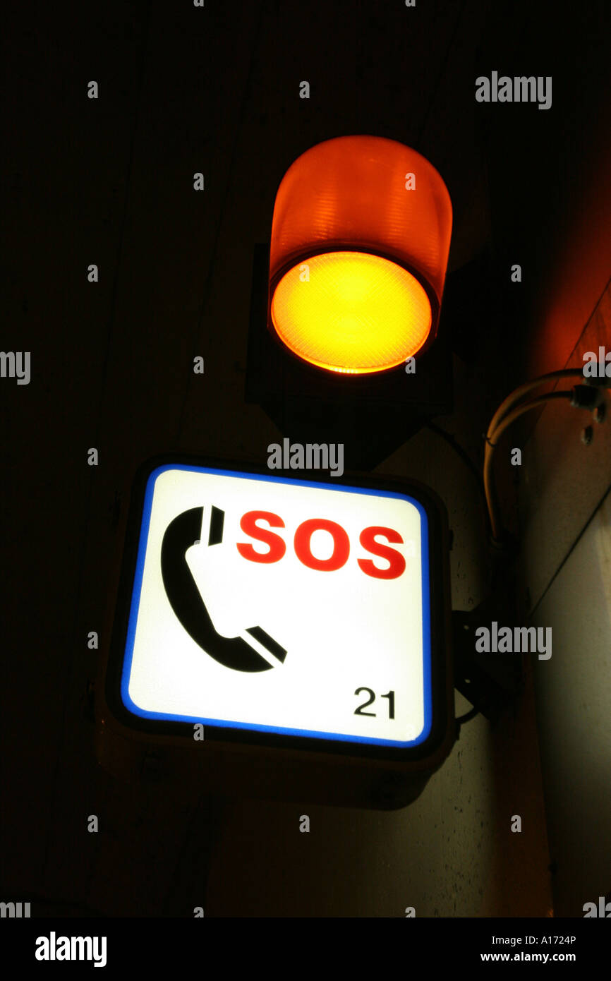 emergency roadside call point Stock Photo - Alamy