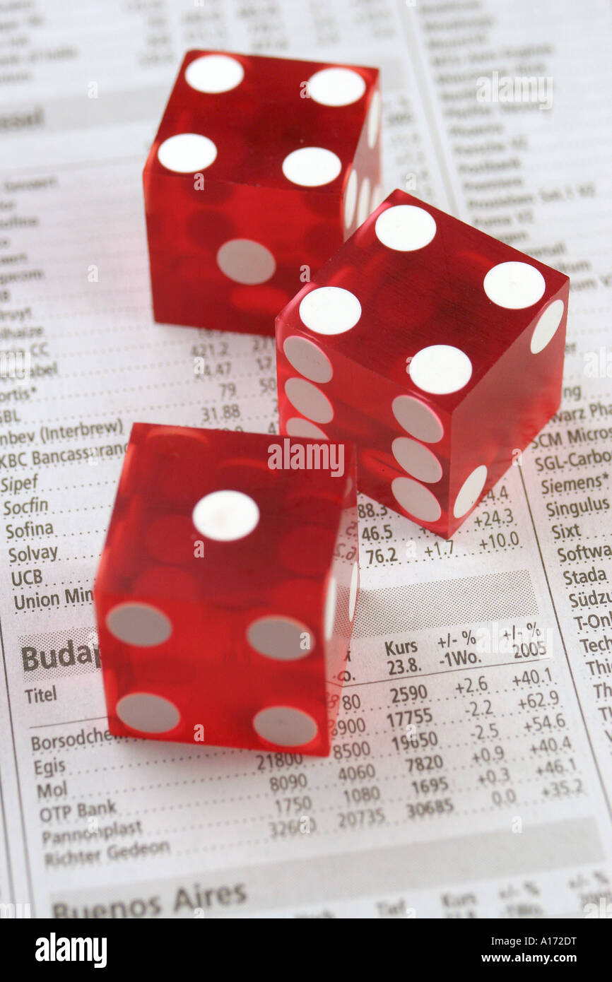 market rates and dice Stock Photo - Alamy