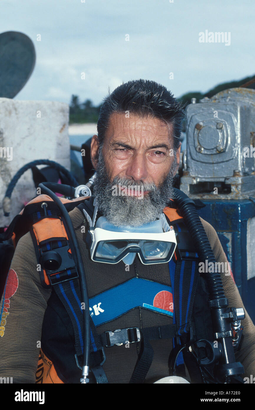 Jack Jackson between dives on live aboard boat in the Philippines ...