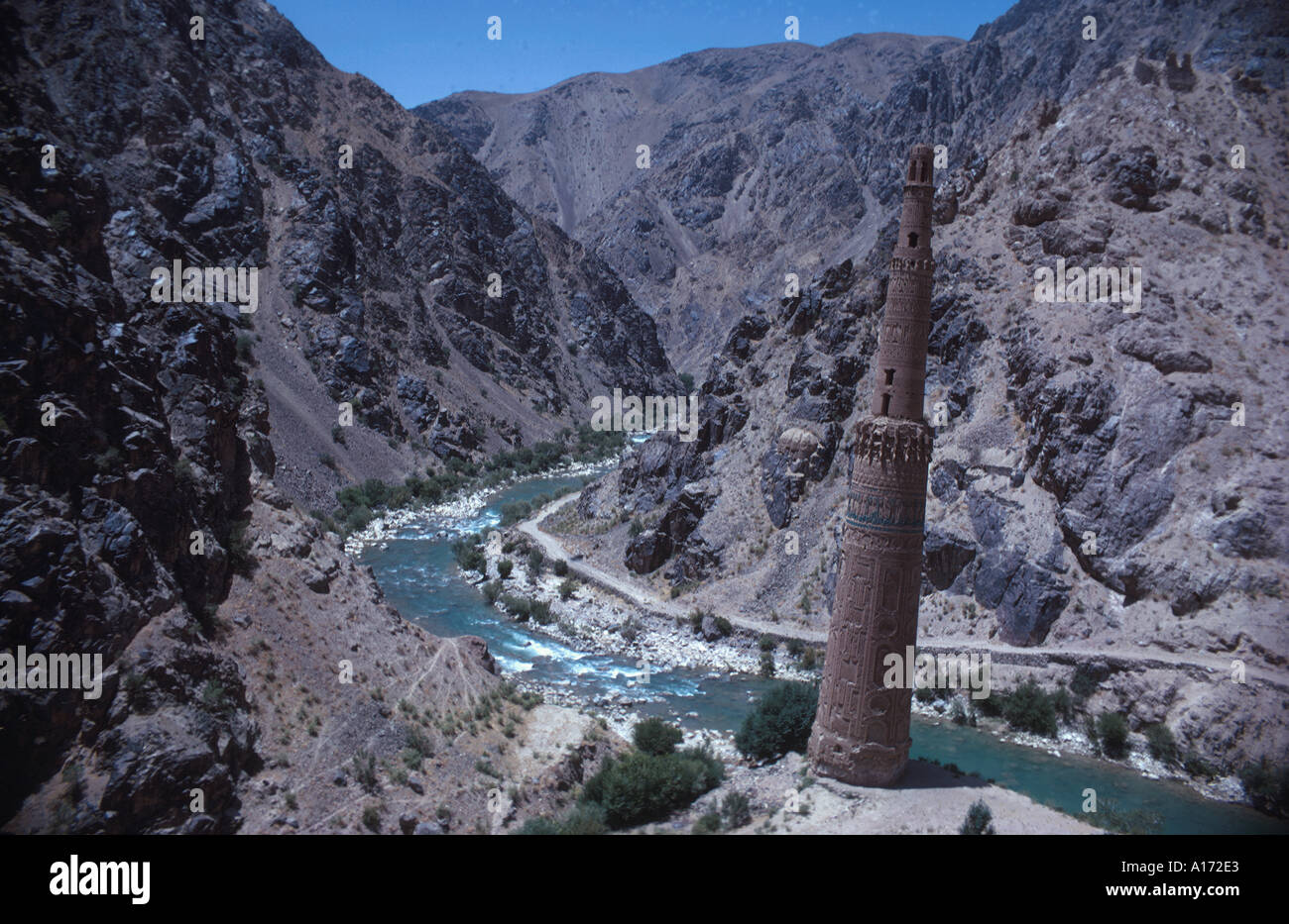Minaret of Jam Ghor central Afghanistan River is the Hari Rud Stock ...