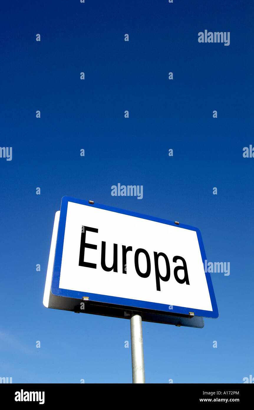 Place name sign European Union Stock Photo - Alamy