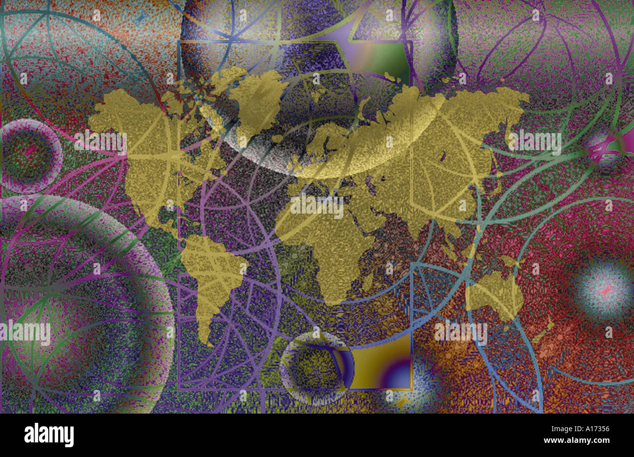 Gold World Map Stock Photo - Alamy