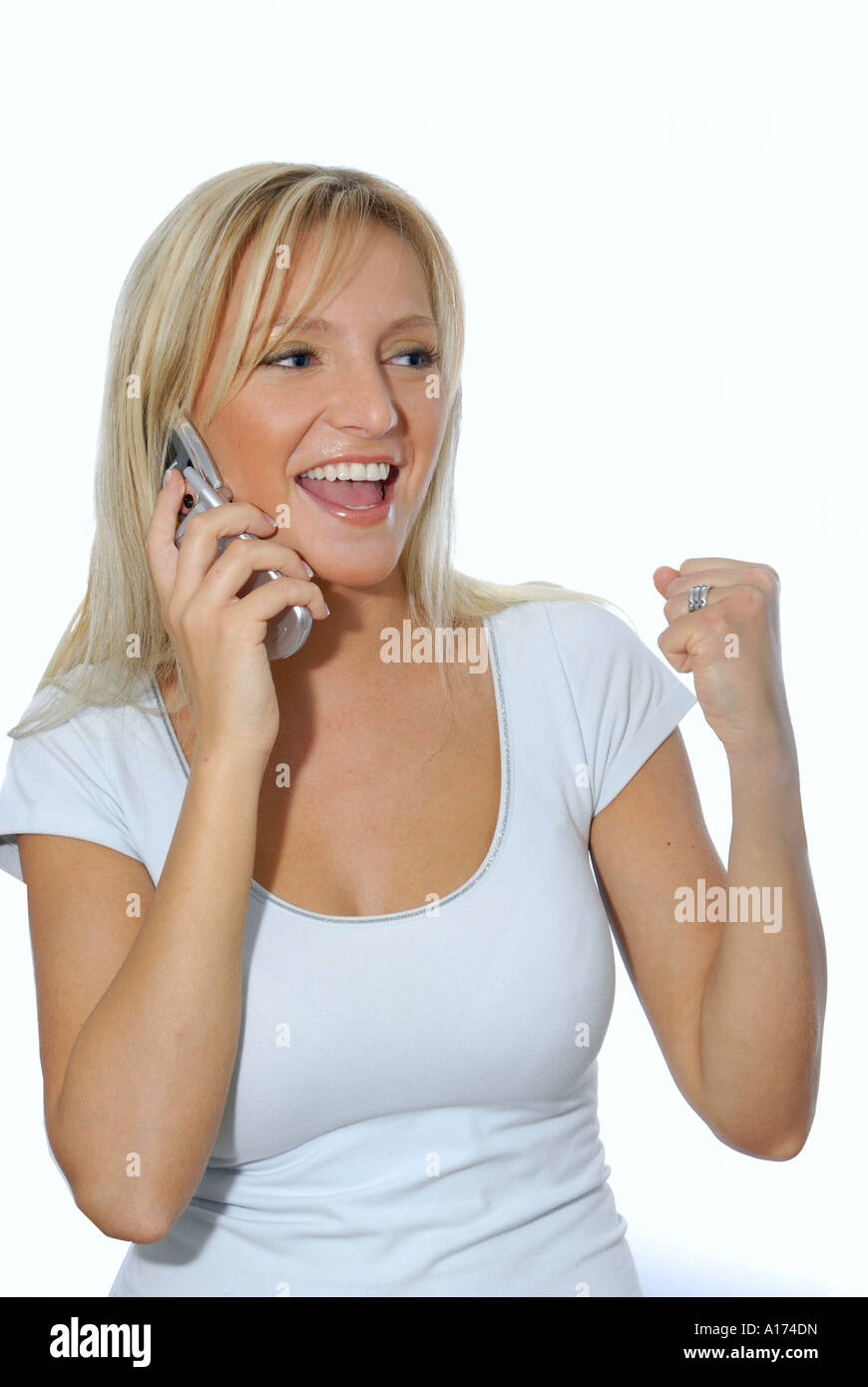 Succesful woman makes a telephone call Stock Photo - Alamy