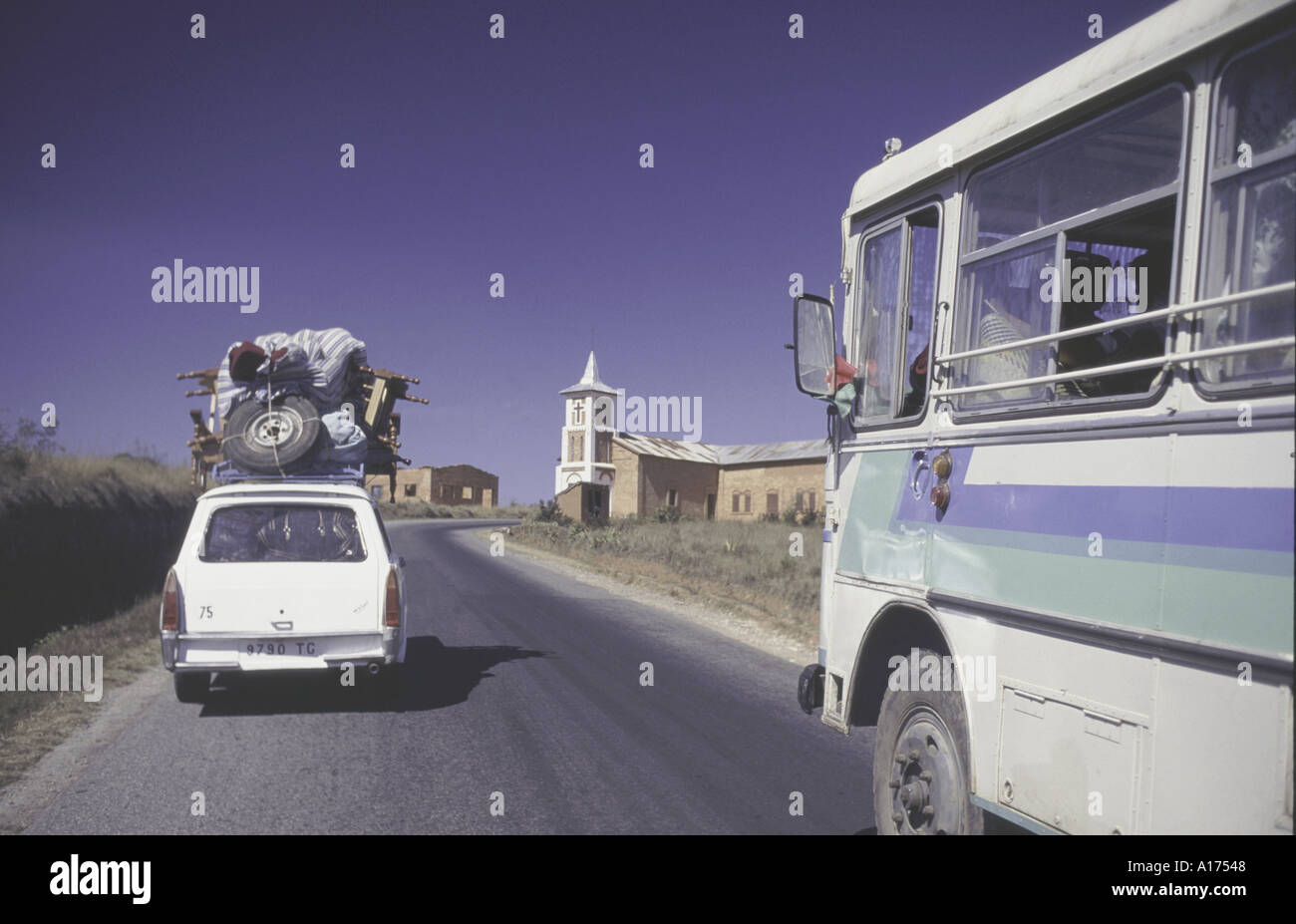bus on road in madagascar Stock Photo - Alamy