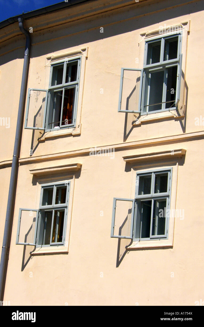 window front of an old house Stock Photo - Alamy