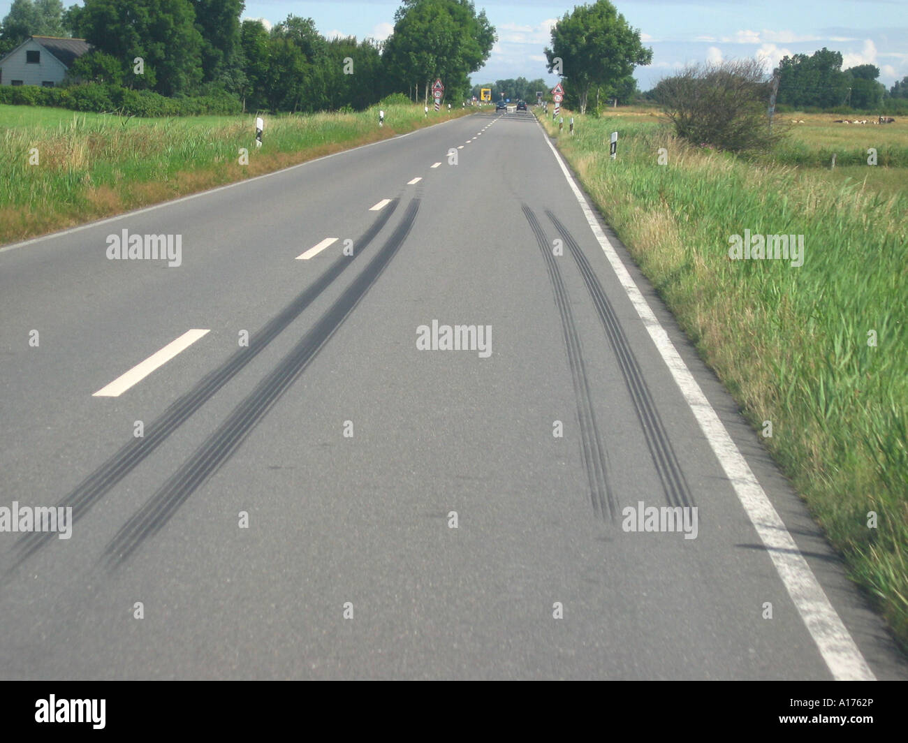 Motor bike skid marks hi-res stock photography and images - Alamy