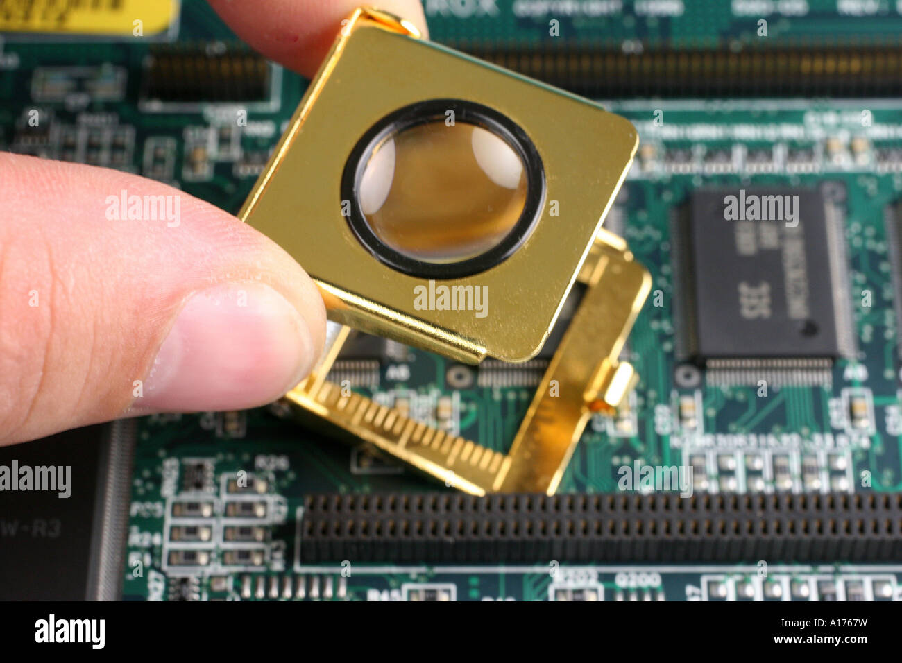 control panel and a magnifier Stock Photo - Alamy