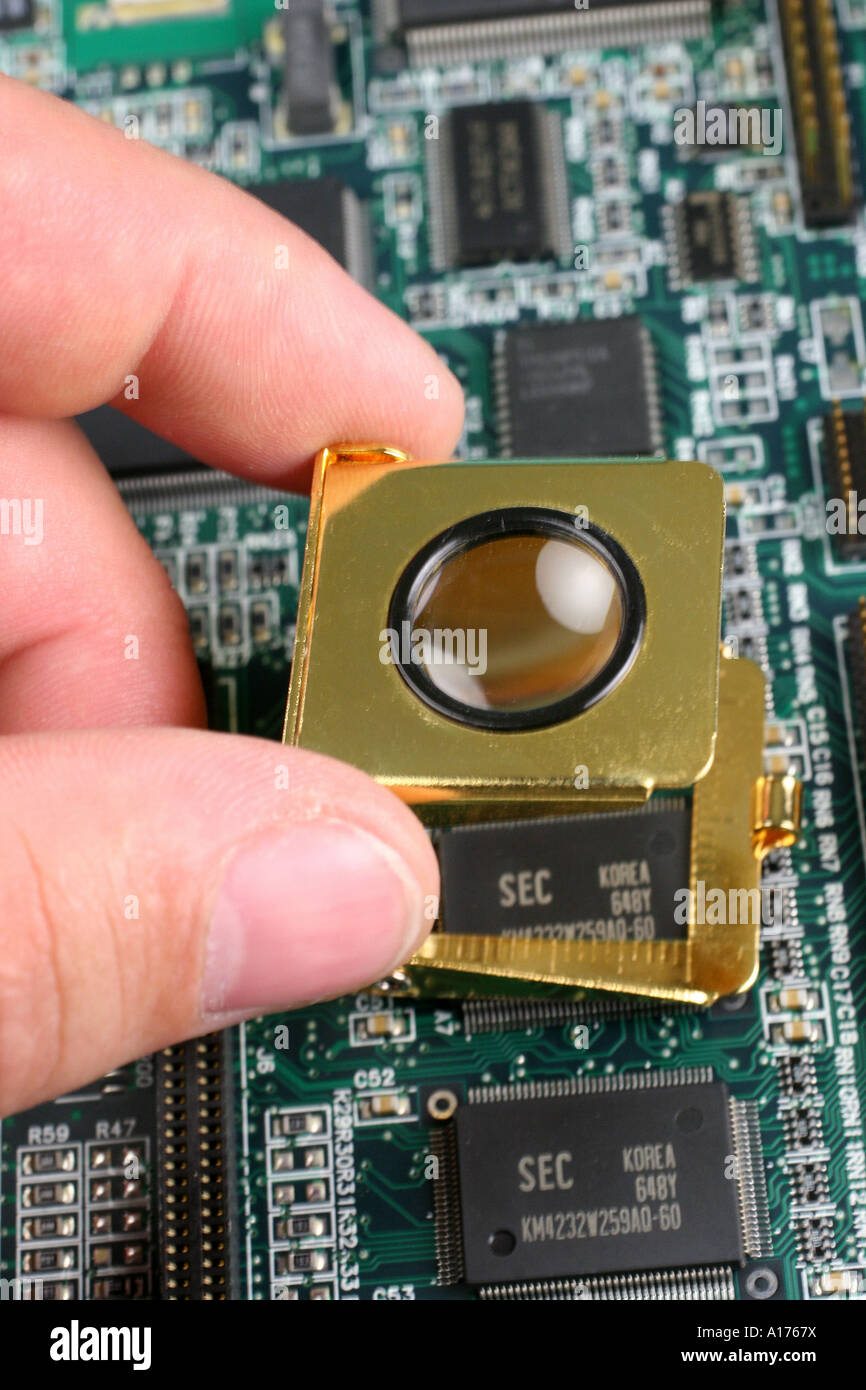 control panel and a magnifier Stock Photo - Alamy