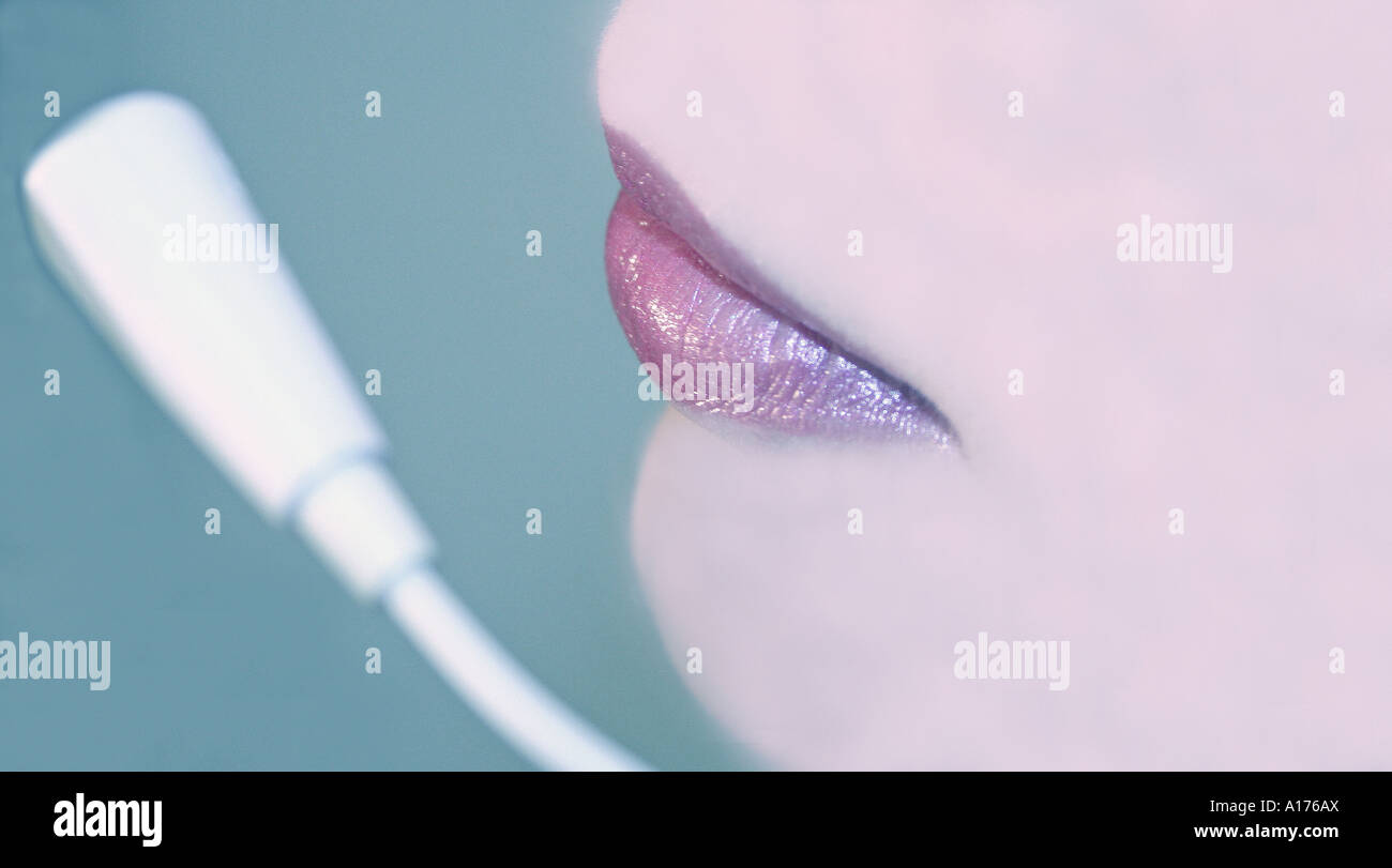 lips and a microphone Stock Photo - Alamy