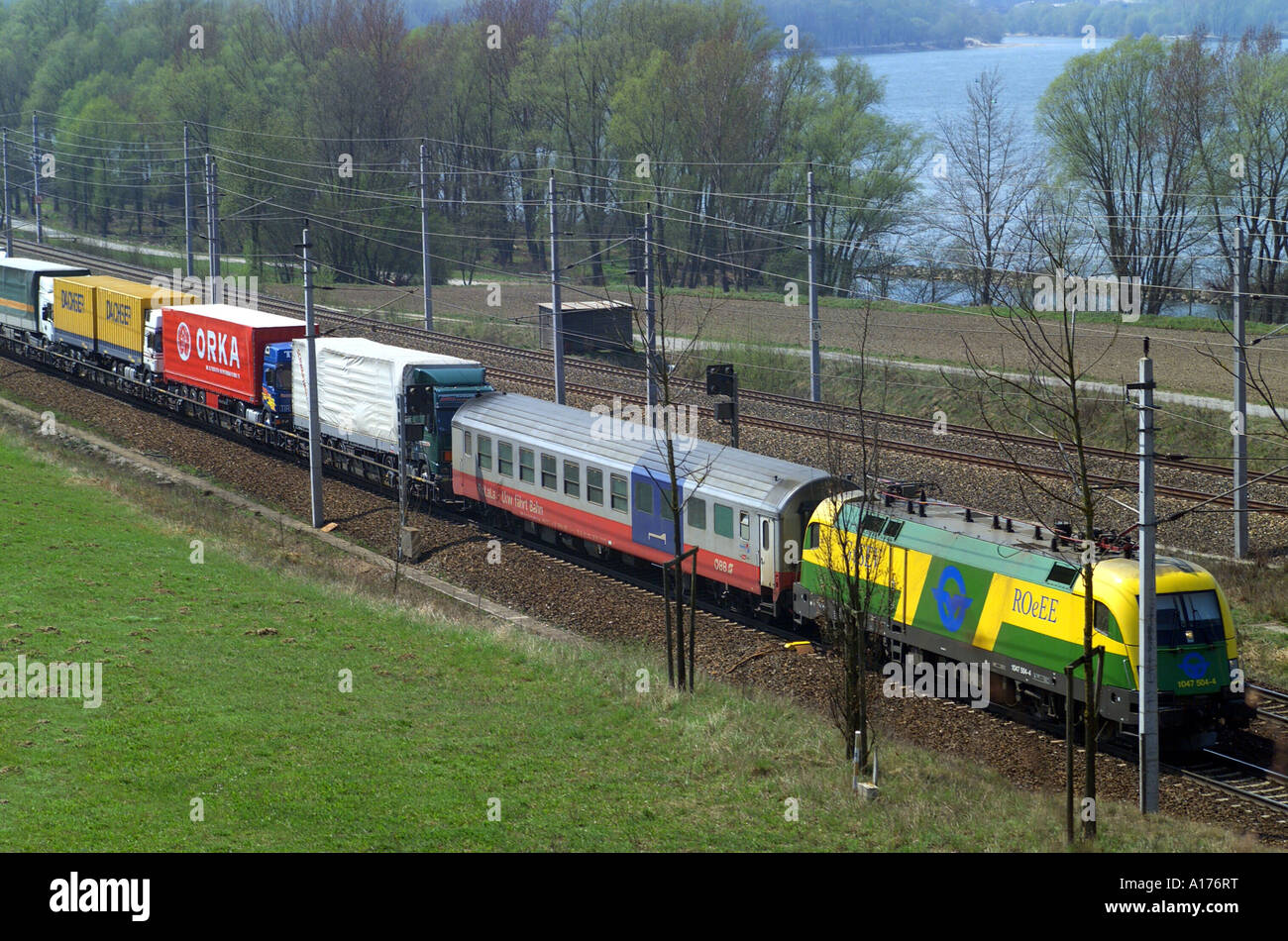 Rolling highway train hi-res stock photography and images - Alamy