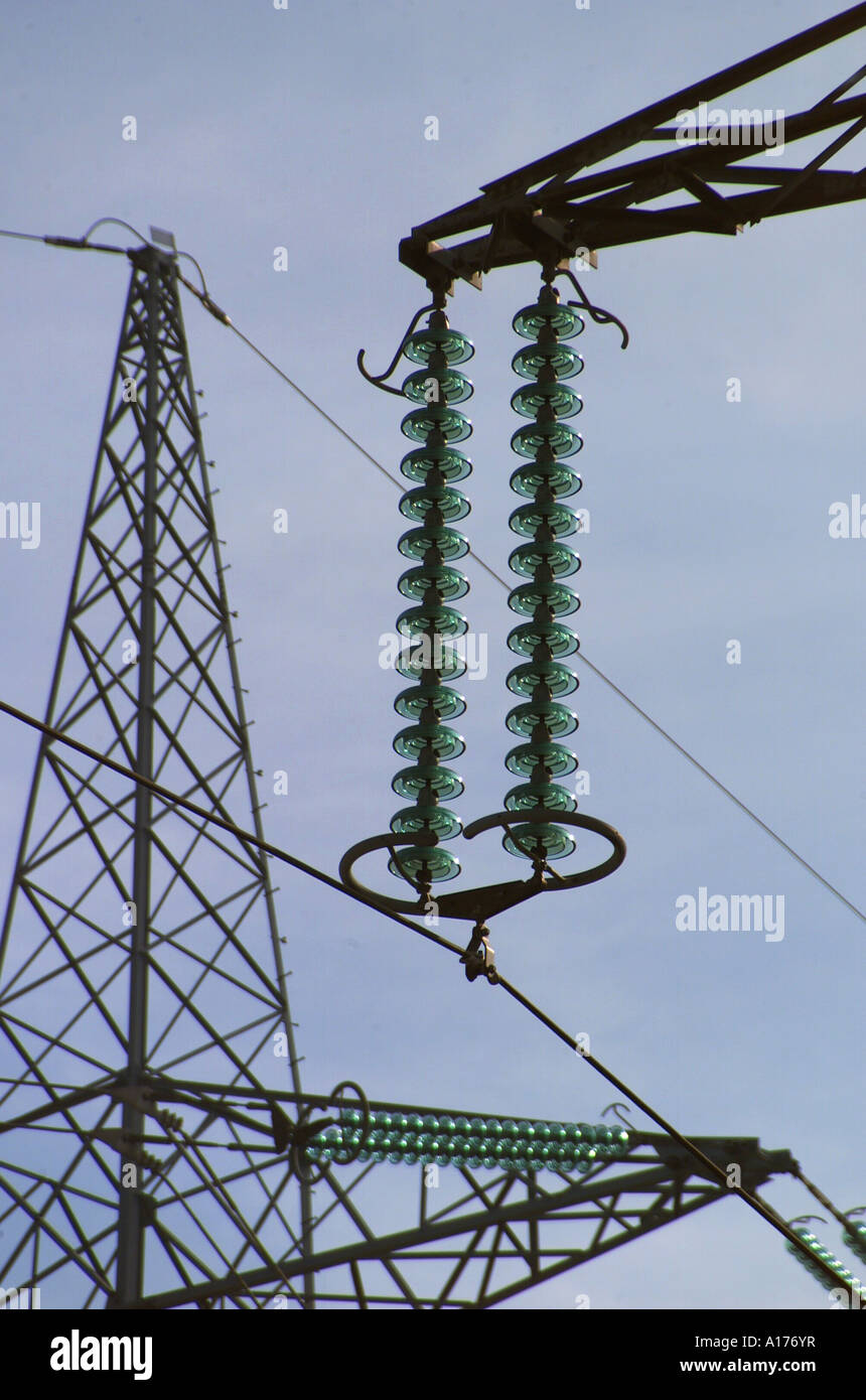 high voltage tower Stock Photo - Alamy