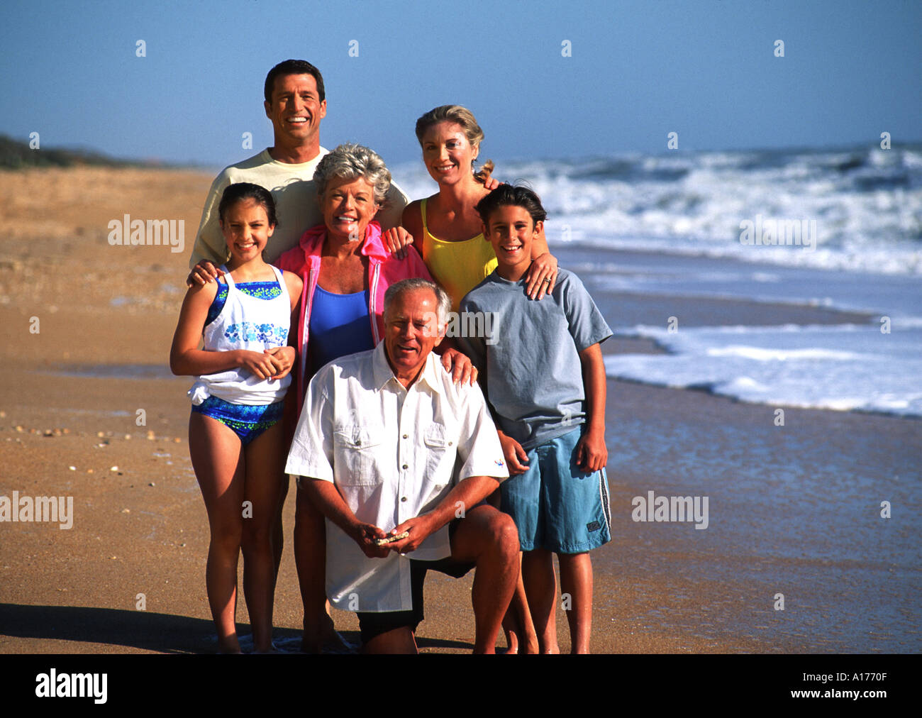 3 generations family beach hi-res stock photography and images - Alamy