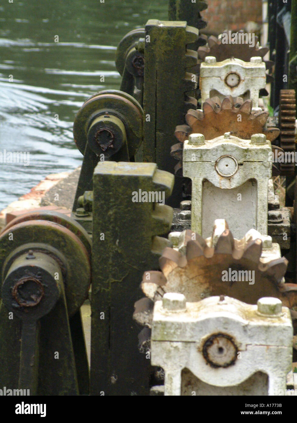 Gears for the sluice gate on a canal hi-res stock photography and ...