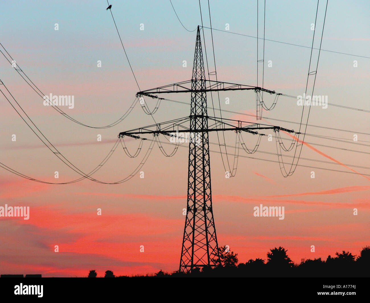 high voltage tower Stock Photo - Alamy