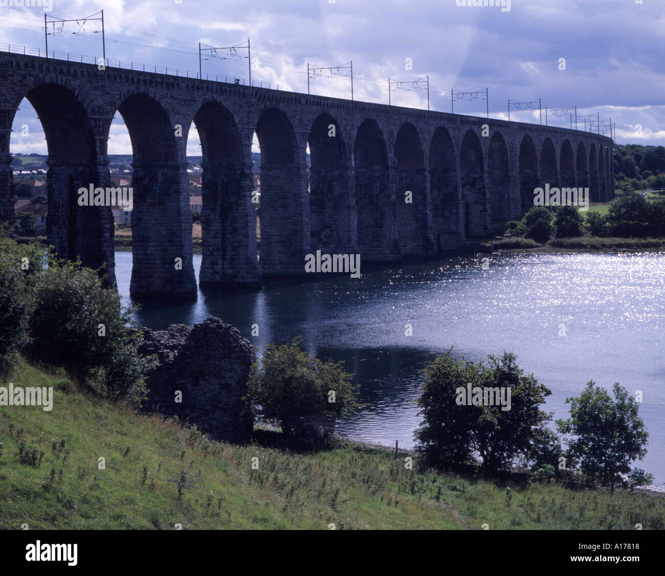 Viaduct over the River Tweed at Berwick upon Tweed Northumbria UK Stock ...