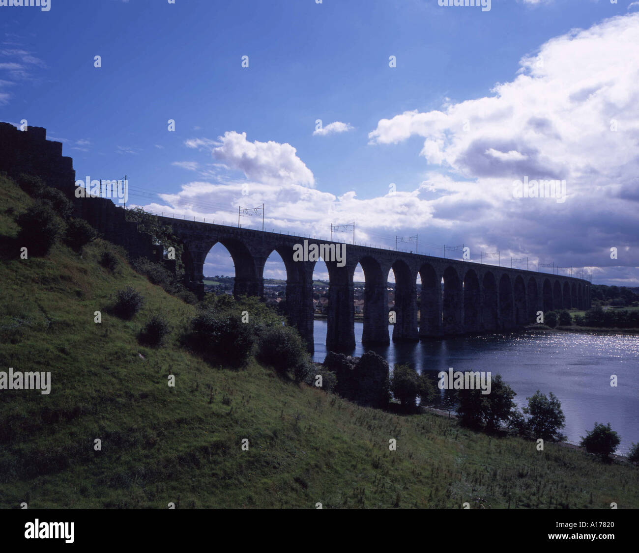 Viaduct over the River Tweed at Berwick upon Tweed Northumbria UK Stock ...