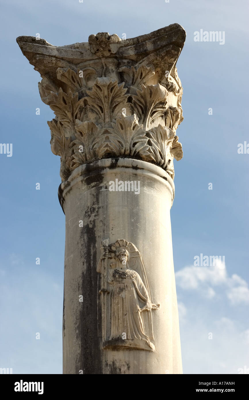 Columns top with figur Stock Photo - Alamy