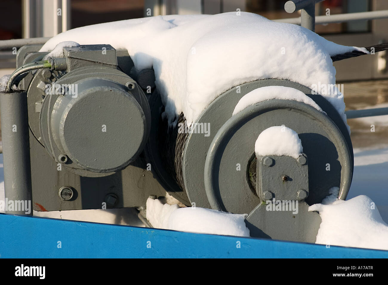 Winch on deck Stock Photo - Alamy