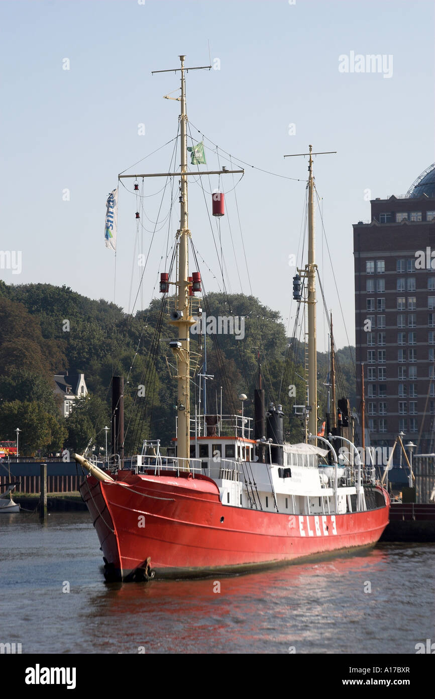 Light vessel Elbe three Stock Photo - Alamy