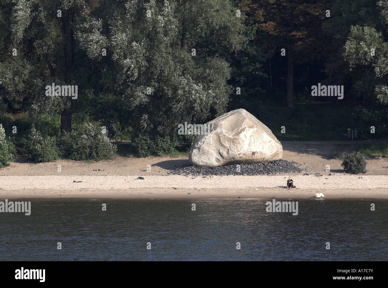 Findling at the Elbe Stock Photo - Alamy