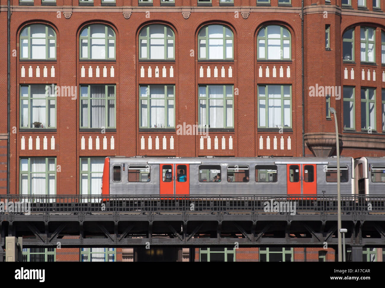 house front with rapid-transit railway Stock Photo - Alamy