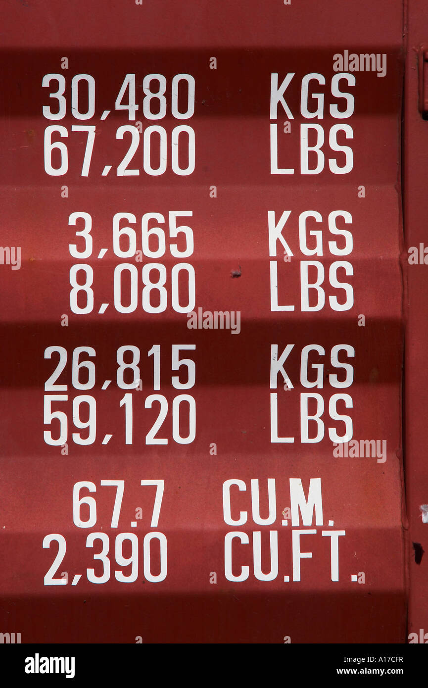 lettering on a container Stock Photo - Alamy