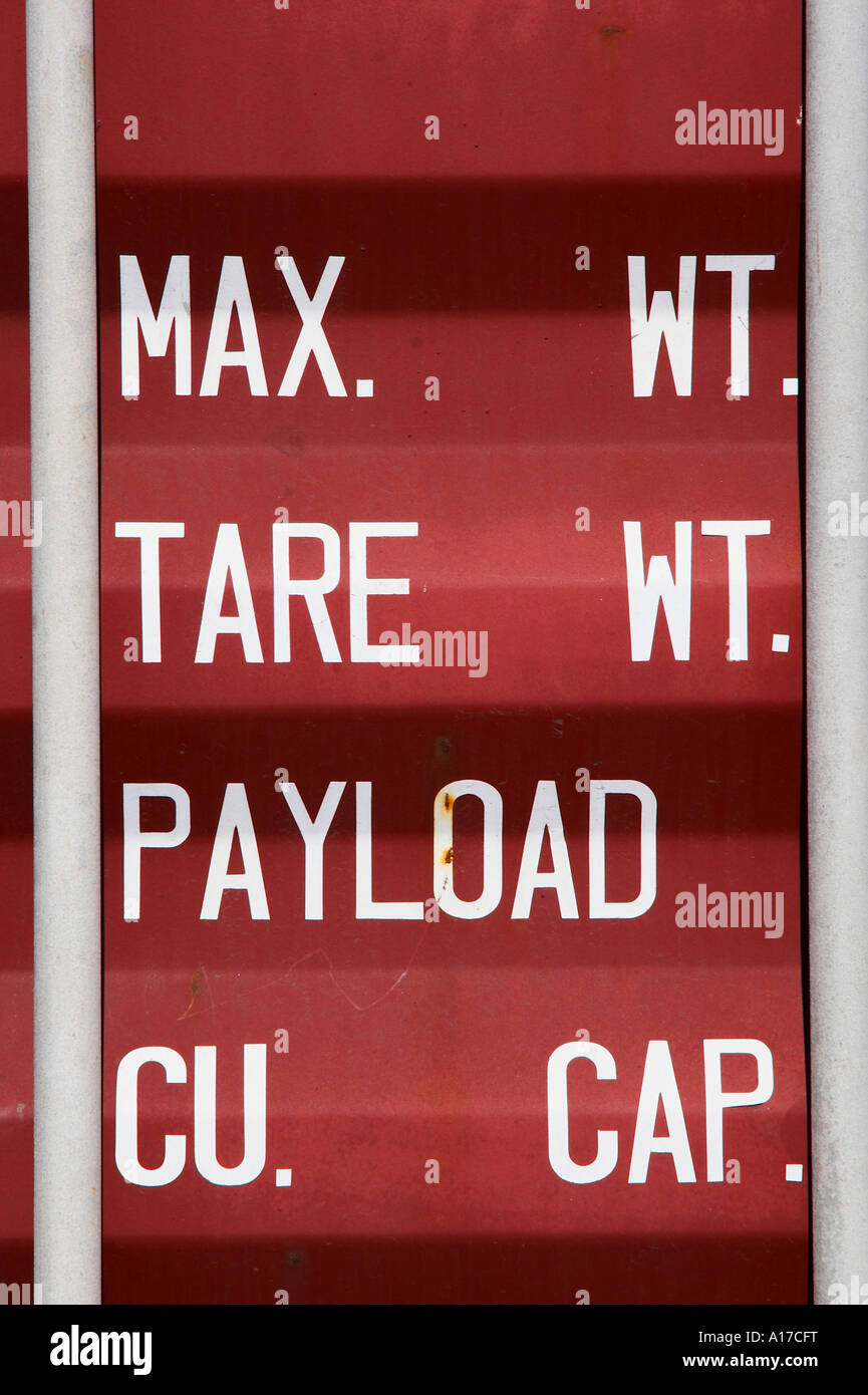 lettering on a container Stock Photo - Alamy