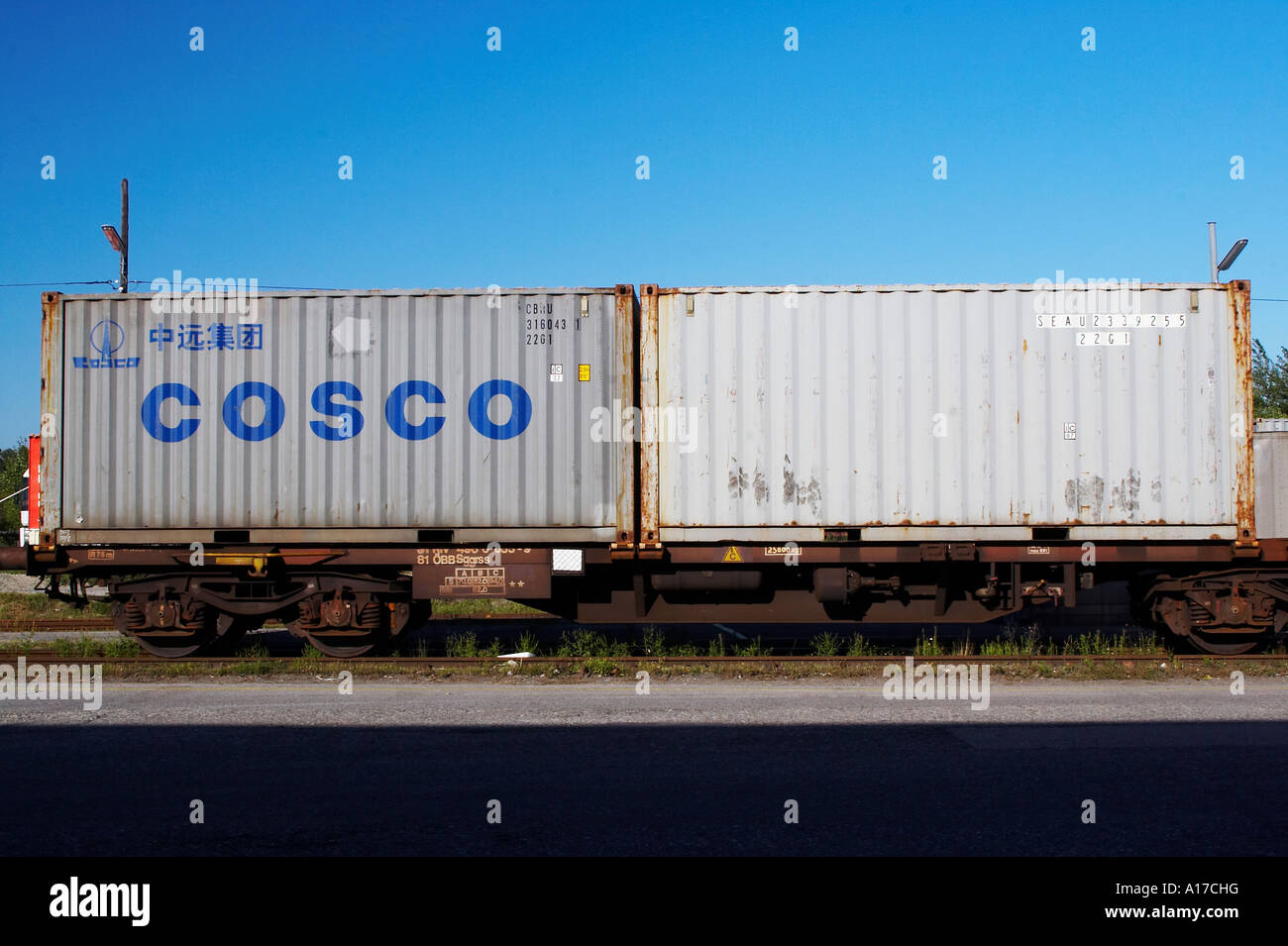 containers on a train Stock Photo - Alamy
