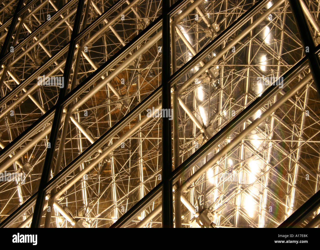 Detail of the Louvre glass pyramid Stock Photo - Alamy
