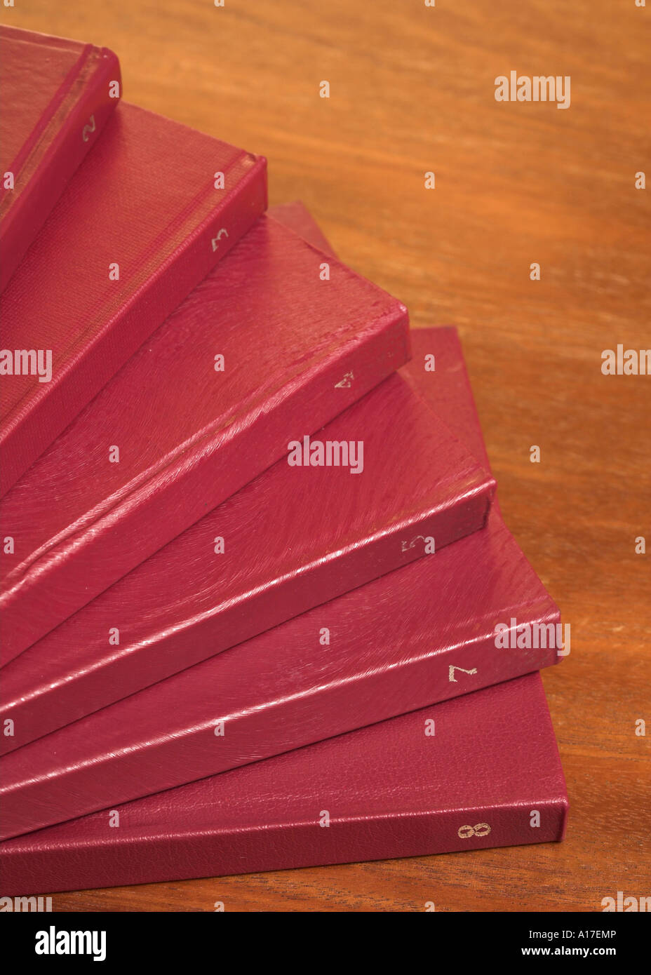 Stack of red books Stock Photo - Alamy