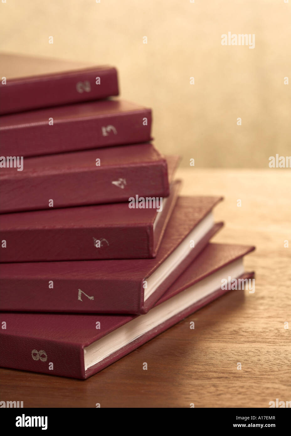 Stack of red books Stock Photo - Alamy