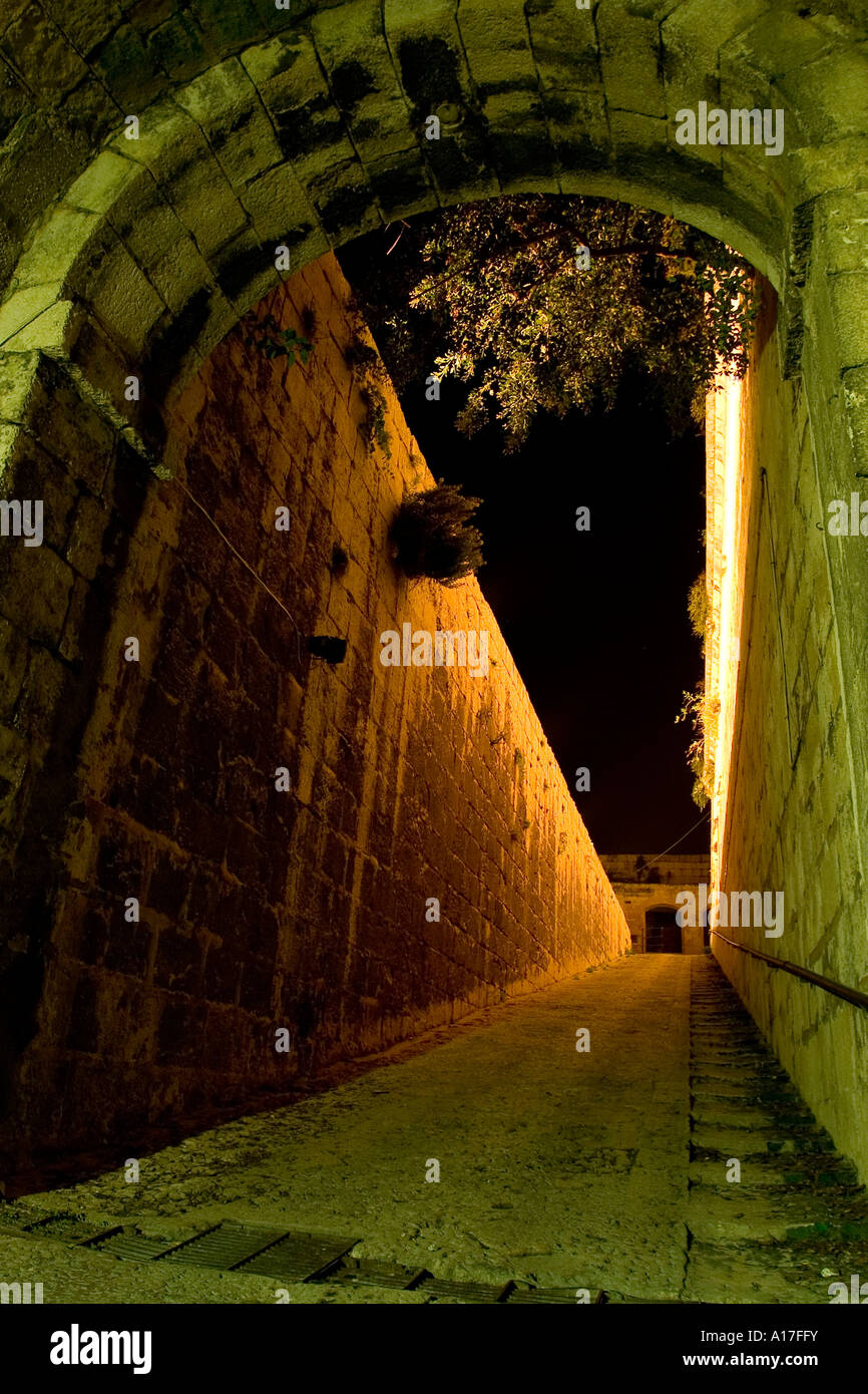 The forts of Valetta at night in Malta Stock Photo - Alamy
