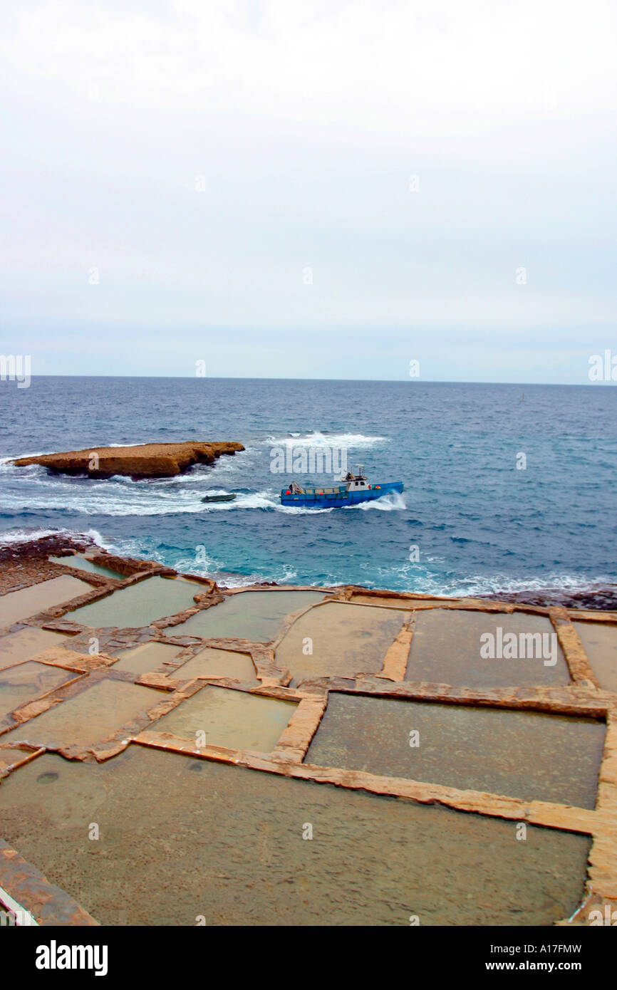 Salt fields, Malta Stock Photo - Alamy